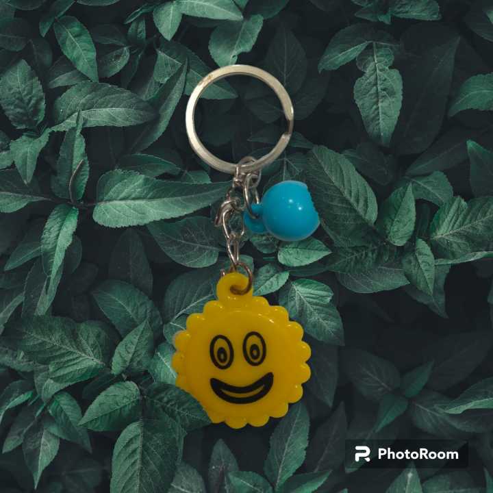 Stylish Cute Smiley Face Emoji Keychain Keyring (Yellow) | Daraz.com.bd