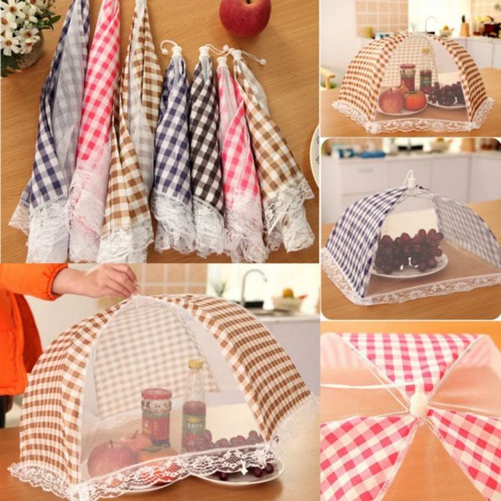 Umbrella Lace Mesh BBQ Fruit Covers Outdoor Camp Anti Fly Mosquito Food ...