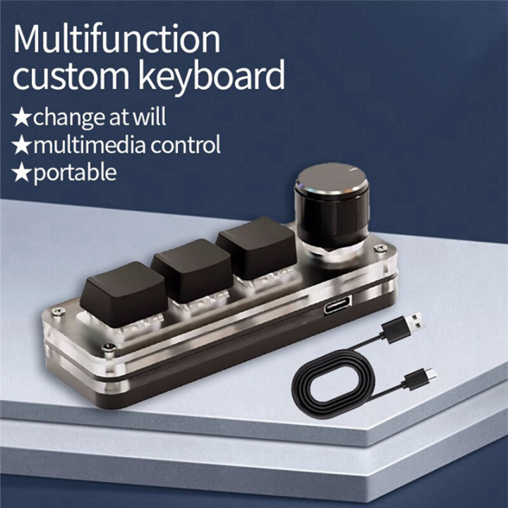 【FUPANG】Macropad Macro Mechanical Keyboard RGB Gaming Custom Programming 3 Keys for Photoshop ...