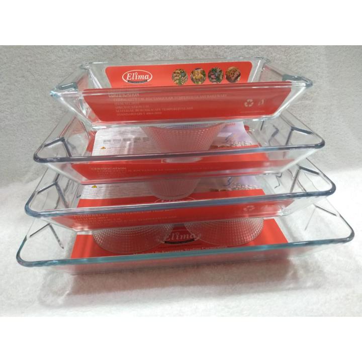 4 Pcs Oven Proof Glass Serving Dish Set / Bati Set - 3.6L, 2.5L, 1.6L ...