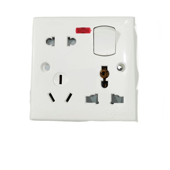 Circle 6 Pin Multi Socket 13A With Switch | Daraz.com.bd