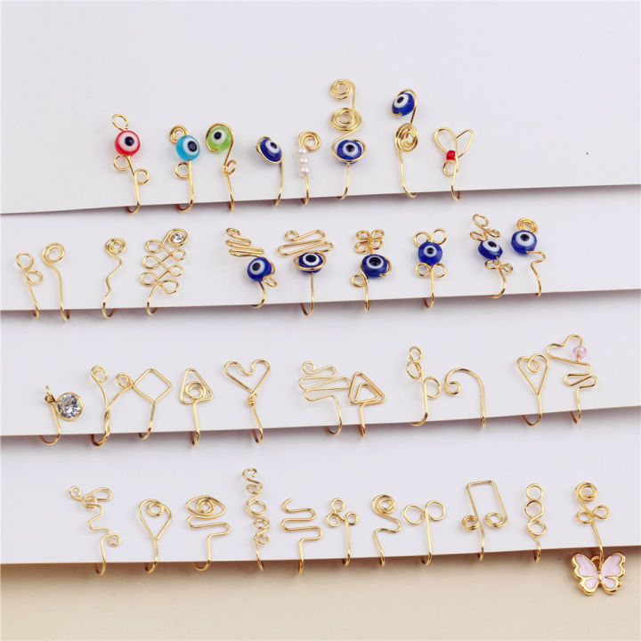 African style gold nose ring, non-perforated nose clip, nose cover ...