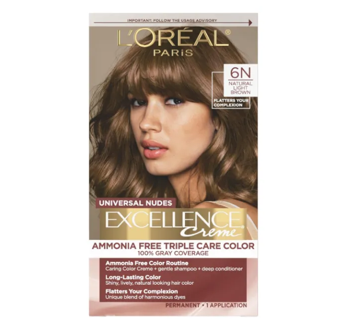 L'Oreal Paris Excellence Creme Permanent Hair Color 6N Natural Light ...