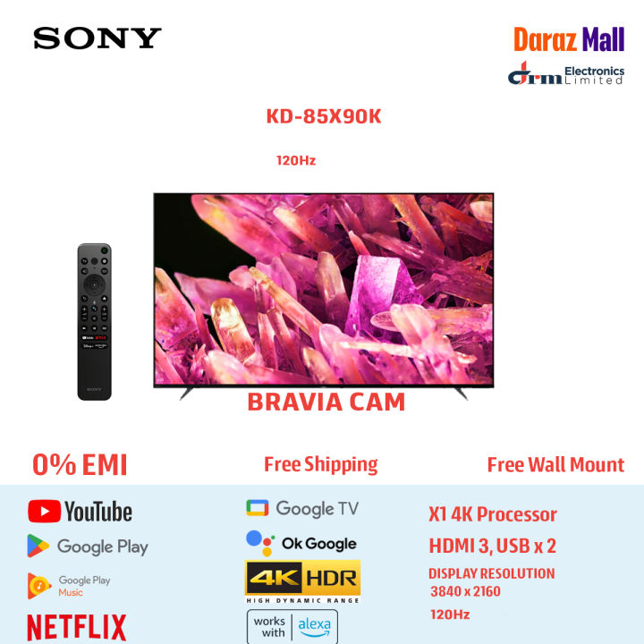 SONY BRAVIA XR 85X90K 85'' 4K HDR Full Array LED TV With Smart Google TV (2022) | Daraz.com.bd