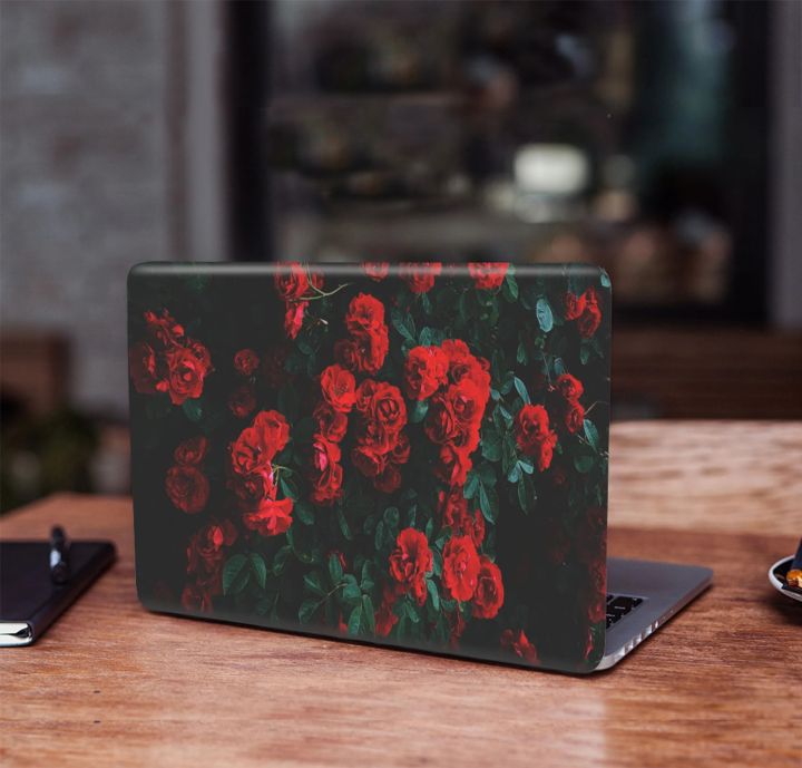Red Flower Removeable Laptop Sticker for Back Side skin for any kind of ...