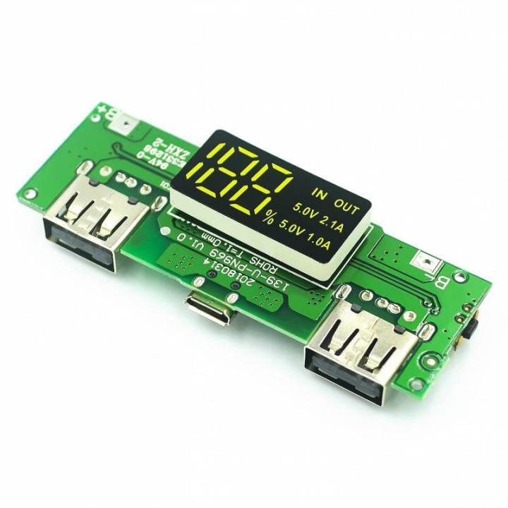 LED Dual USB 5V 2.4A 2A 1A Micro/Type-C USB 18650 Charging Module Li-ion Lithium Charger Board ...