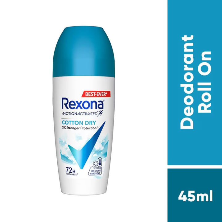 Rexona - Cotton Dry Deodorants Dry Roll On For Women - 45ml | Daraz.com.bd