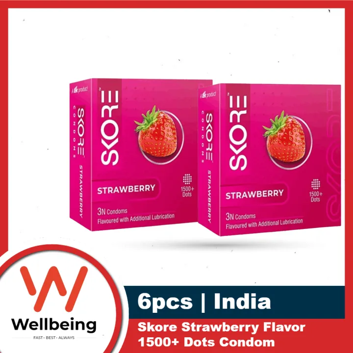 SKORE - Strawberry Climax Delay With Raised Dots Condom - 2 Packs ...