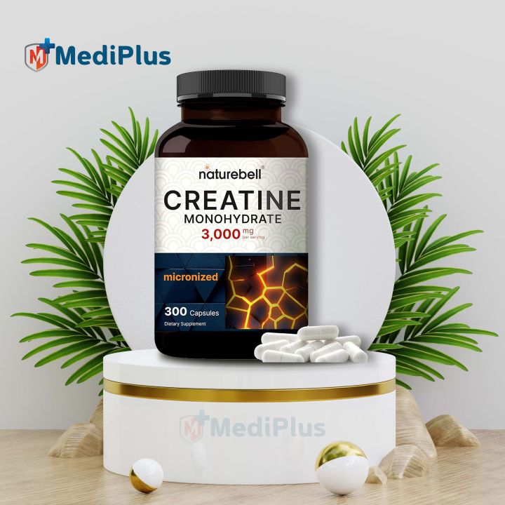 Naturebell Creatine Monohydrate 3,000mg Per Serving, 300 Capsules ...