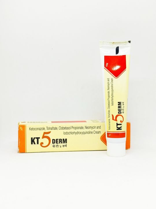 KT 5 Derm Cream 15 gm Ketoconazole Tolnaftate Clobetasol Neomycin ...