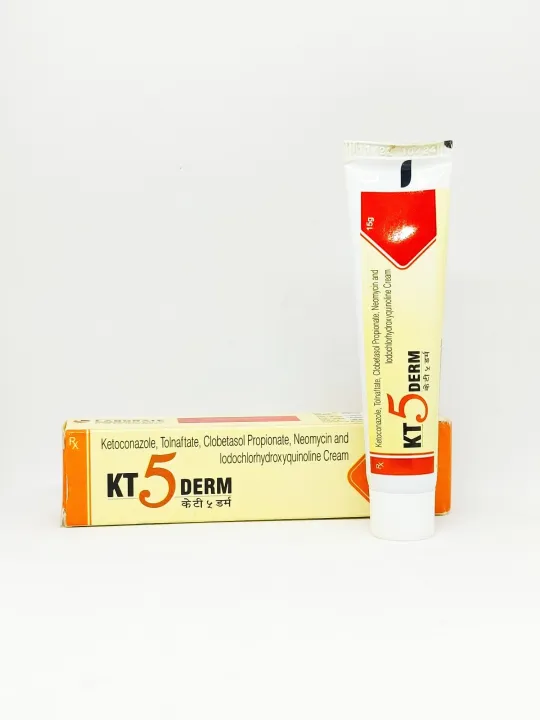 KT 5 Derm Cream 15 gm Ketoconazole Tolnaftate Clobetasol Neomycin ...