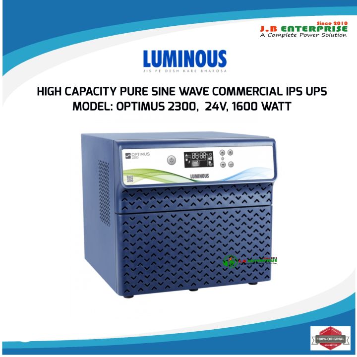 Luminous Optimus 2300+ IPS UPS | 2000VA / 1600 Watt | Pure Sine Wave ...