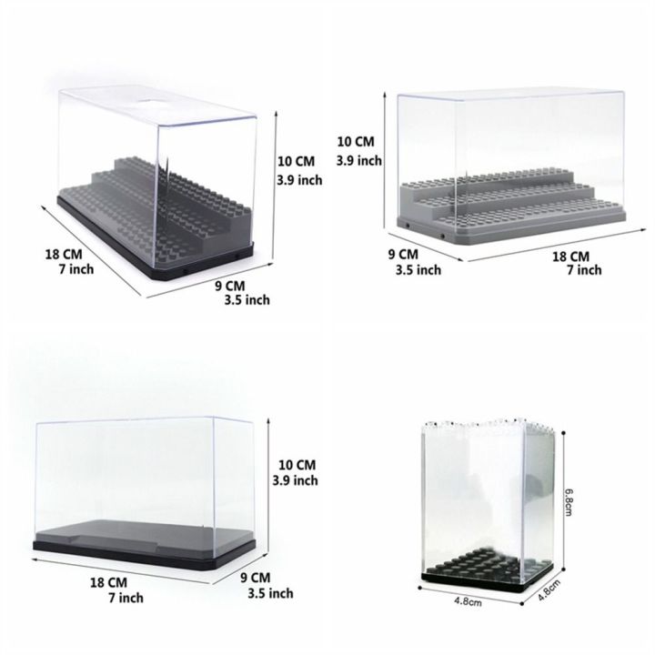 Children 3 Steps Building Blocks Display Box Transparent Cover Shelf ...