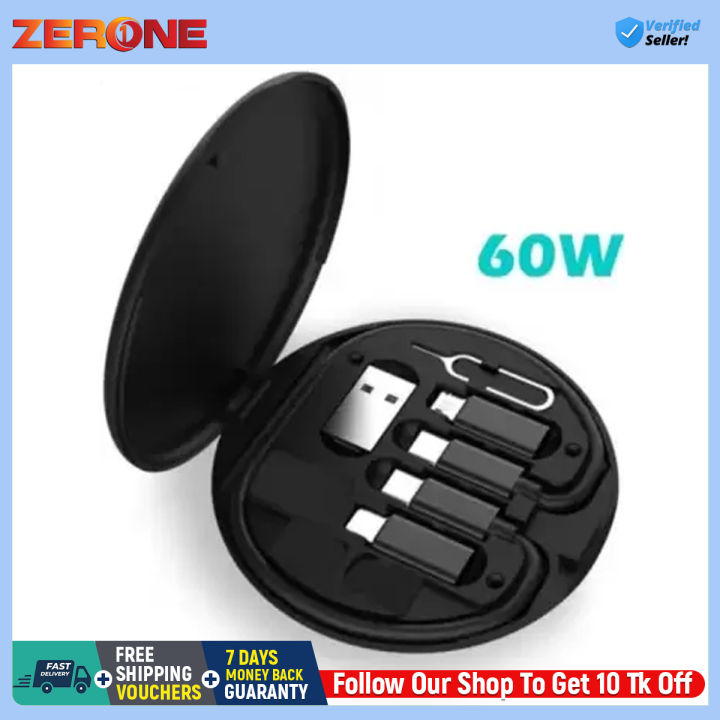 60W Fast Charging Cable Set Type C, Micro-USB, Light Multiple ...