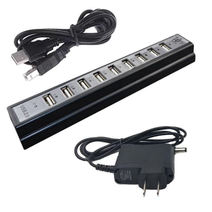 【In-Demand Item】 USB HUB 10 Port Keyboard U-disk Mouse USB 2.0 Plastic ...