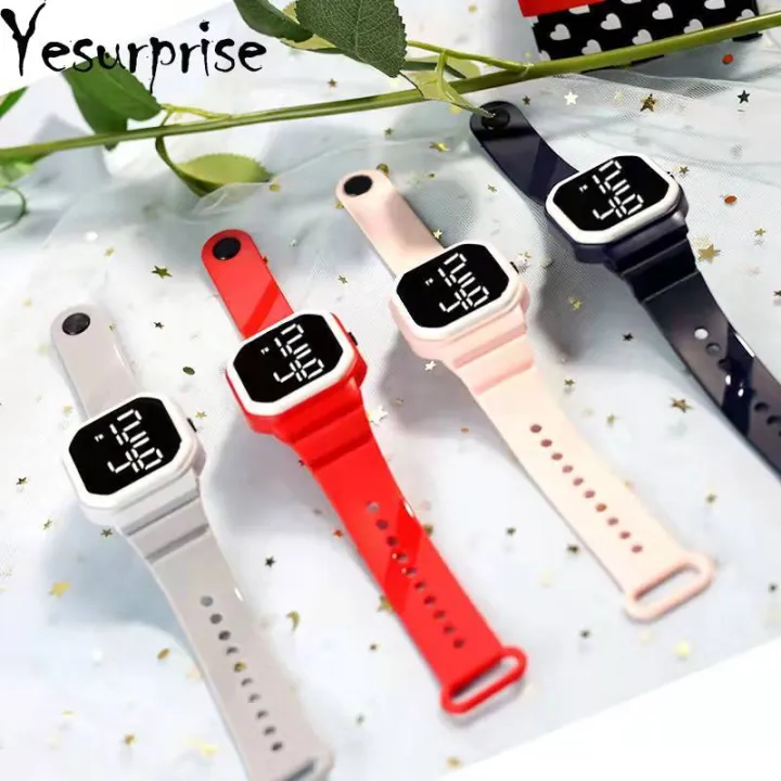 Yesurprise LED Digital Watch Simple Square Waterproof Electronic Watch ...