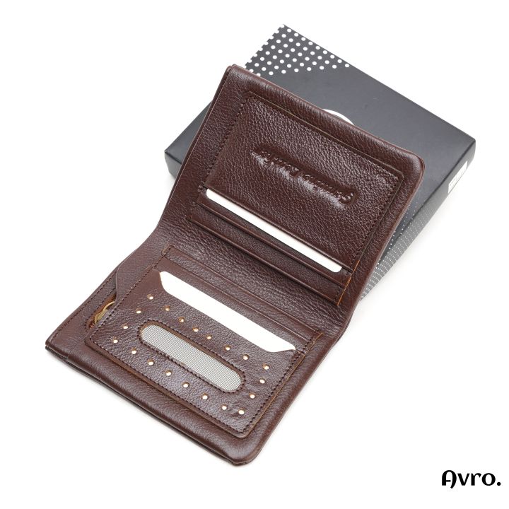 Avro Classic Bifold Wallet With Inner Zipper Pocket Chocolate Wallet ...