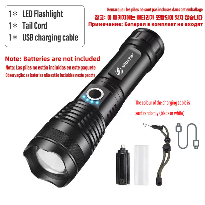 High Power LED Flashlight Camping Torch With 4 Core P50 Lamp Bead ...