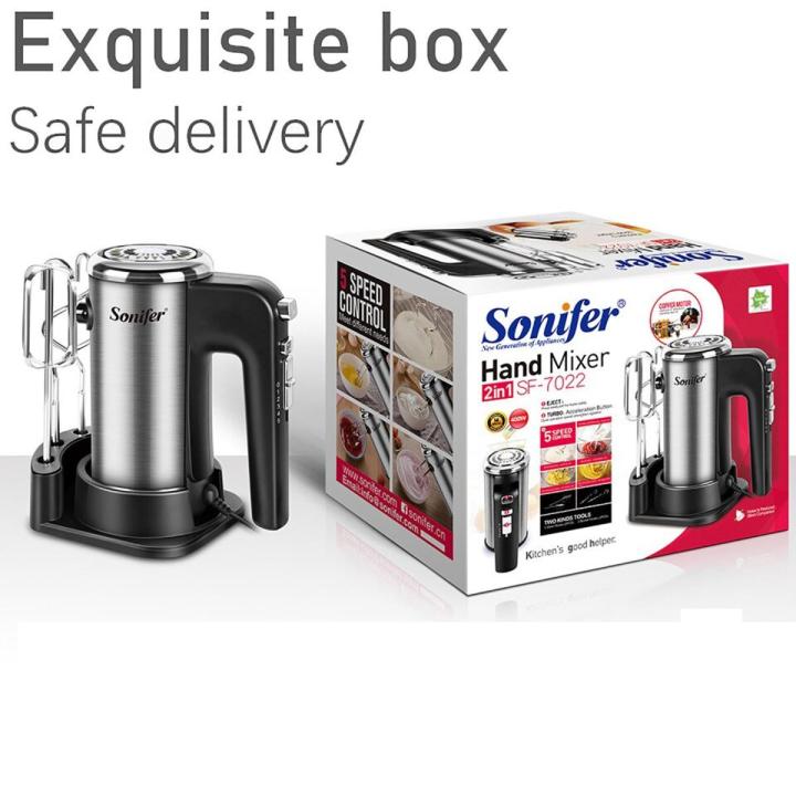 2 in 1 Sonifer 5 speeds Portable Baking Hand Mixer Multifunction ...