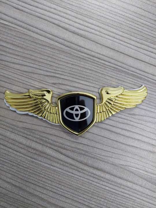 Toyota Car Front Emblem Angel Wings Badge Golden For Toyota | Daraz.com.bd
