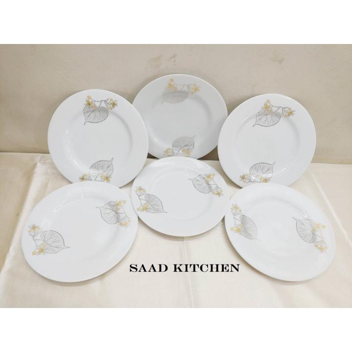 Exclusive 6 Pcs Porcelain Half Plate Set 7.8 Inch. Cake Plate Or Salad ...