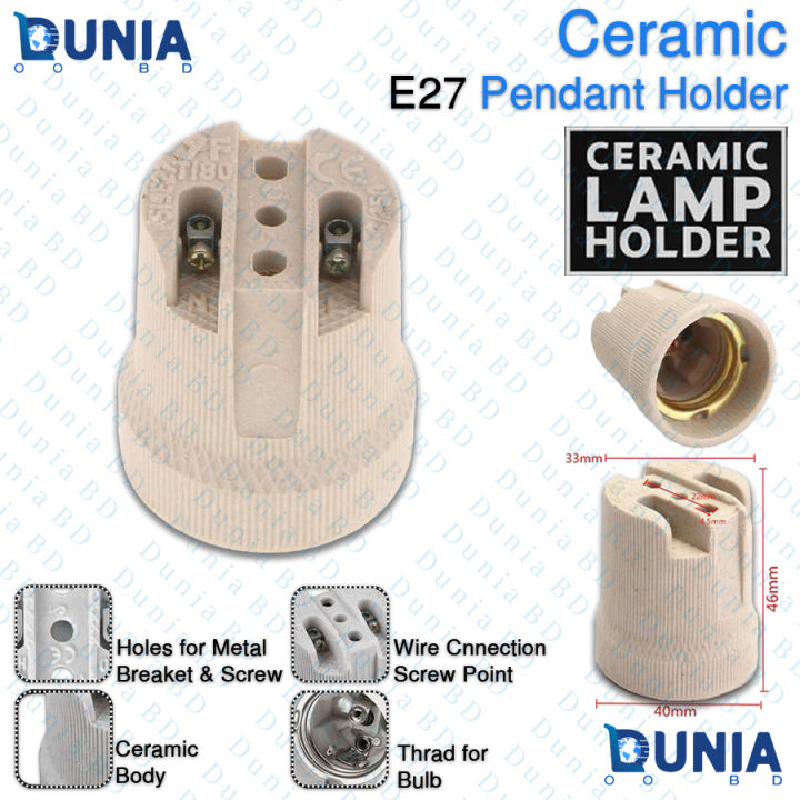 E27 Ceramic Pendant Lamp Holder Heat Resistant Socket | Daraz.com.bd