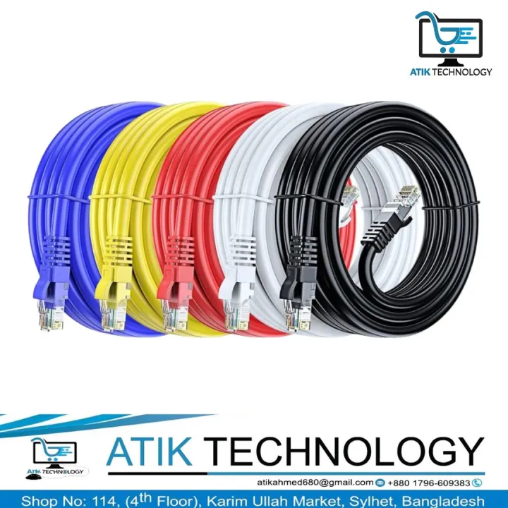 Cat6 Cable Gigabit Ethernet Network Internet Indoor LAN Cable RJ45 Plug ...