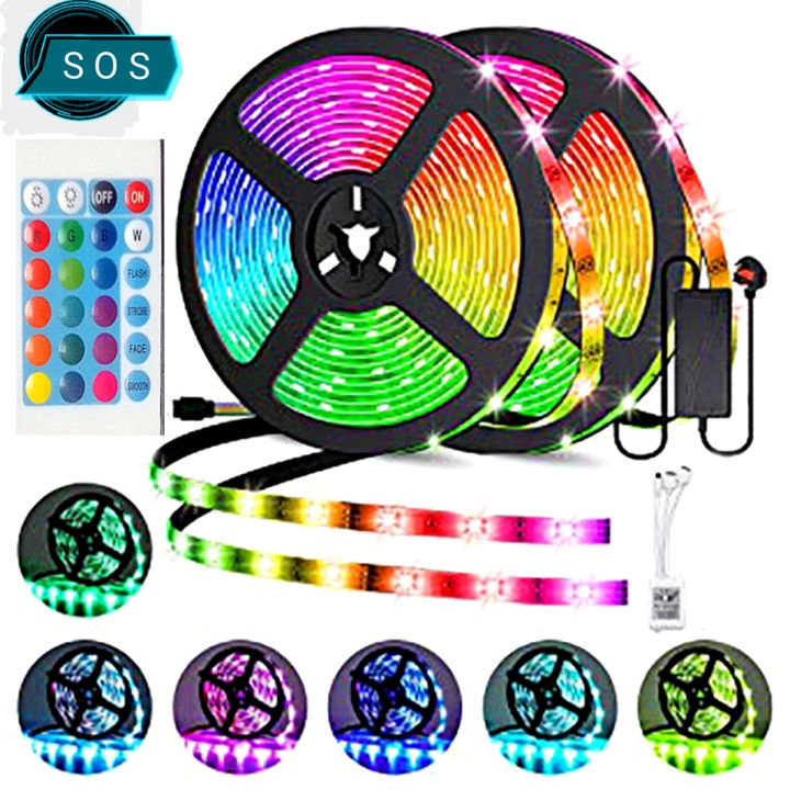 4 Colors 16 Feet Rgb Led Strip Light Colour Changing Mood Lighting ...