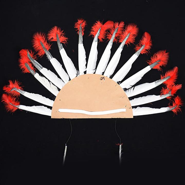 Indian Chief Style Hat Feather Headdress Thanksgiving Day Carnival ...