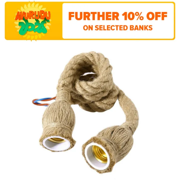 【linfang store】Pendant Lamp Double Vintage Rope Light Home Decoration ...