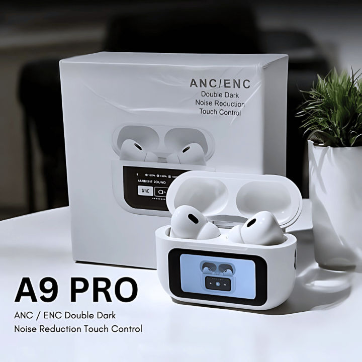 Airpods A9 Pro ANC/ENC Double Dark Noise Reduction Touch Control Wireless Earbuds With Smart ...