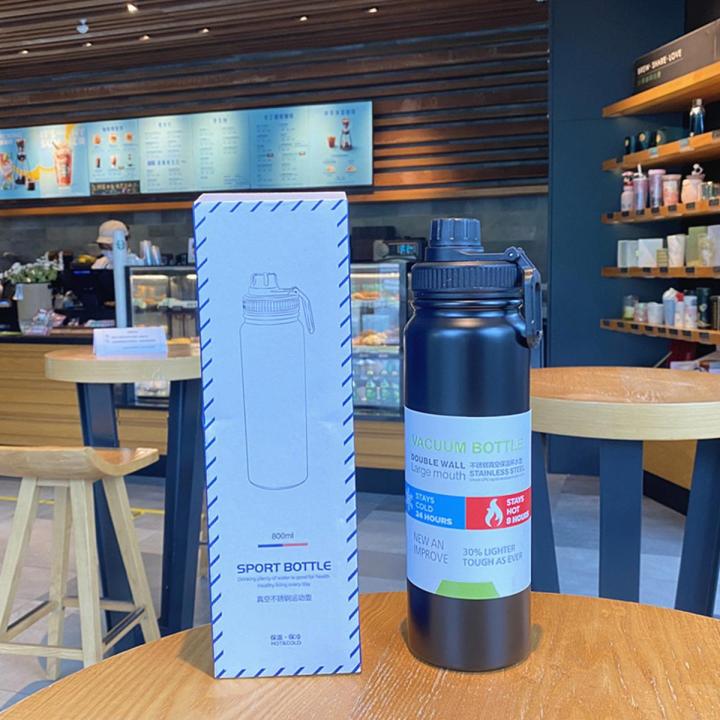 800Ml Double-Wall Vacuum Insulated Stainless Steel Sport Water Bottle ...