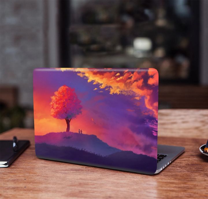 Mountain Tree Sunset Removeable Laptop Sticker for Back Side skin for ...
