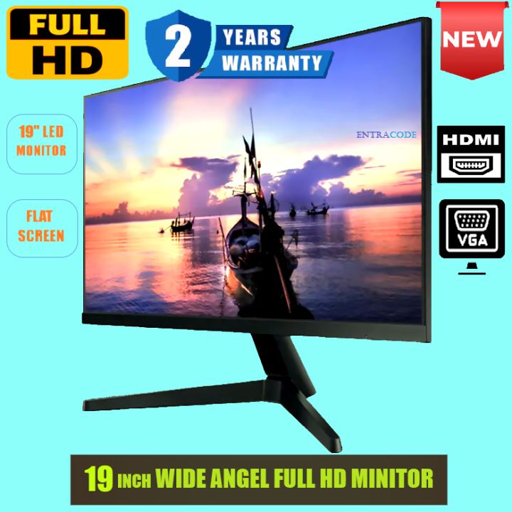 New Wide HD Monitor 19inch LED HDMI VGA HD Clear View Monitor | Daraz ...