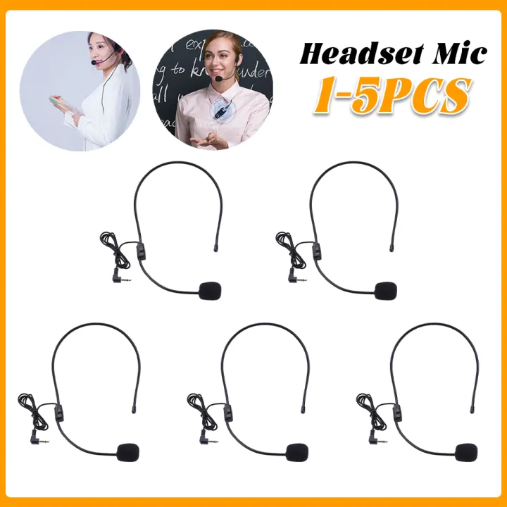 【Hot demand】 3.5mm Plug Headset Mic Head-mounted Portable Guide Lecture ...