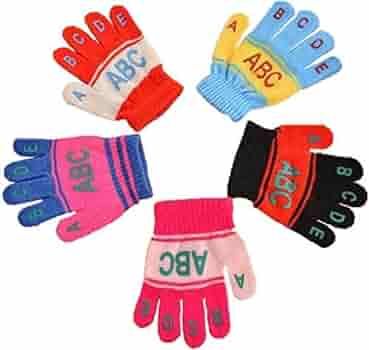 Kids Boys & Girl's Toddler ABC Letters full Finger Winter Gloves ...