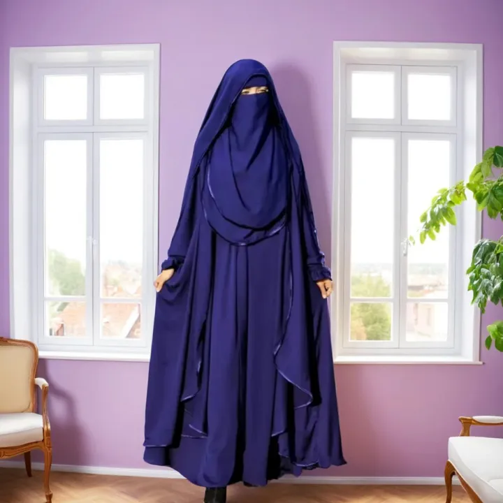 High-Quality Mohua Khimar Set - Dubai Charry Fabric Niqab, Burqa and ...