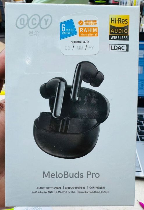 QCY HT08 MeloBuds Pro Earbuds 6 Mic 46dB ANC BT 5.3 Earphones Wireless Hi-Res LDAC Headphones ...