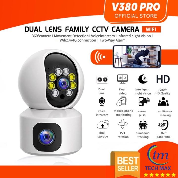 Dual Lens V380 PRO 4MP WIFI IP Camera SQ01 1080P HD Wireless 360 Degree ...