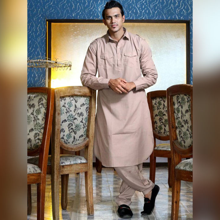 Exclusive Khaki Cotton Kabli Set for Men by Ritzy MKS 02 | Daraz.com.bd