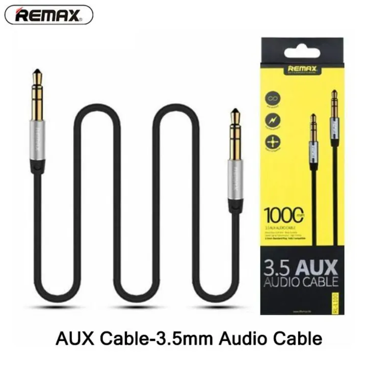 REMAX Aux Cable 1M 3.5mm Jack For Car Gold Plated Audio Cable Male to ...