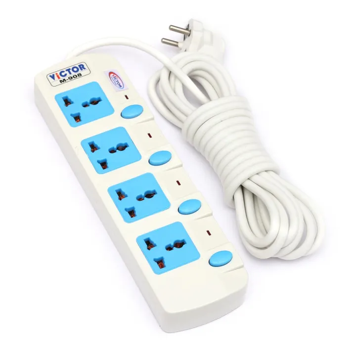 Multiplug Exclusive 4 Gang Socket Victor 15 Feet=5M= MultiPlug = V-908 ...