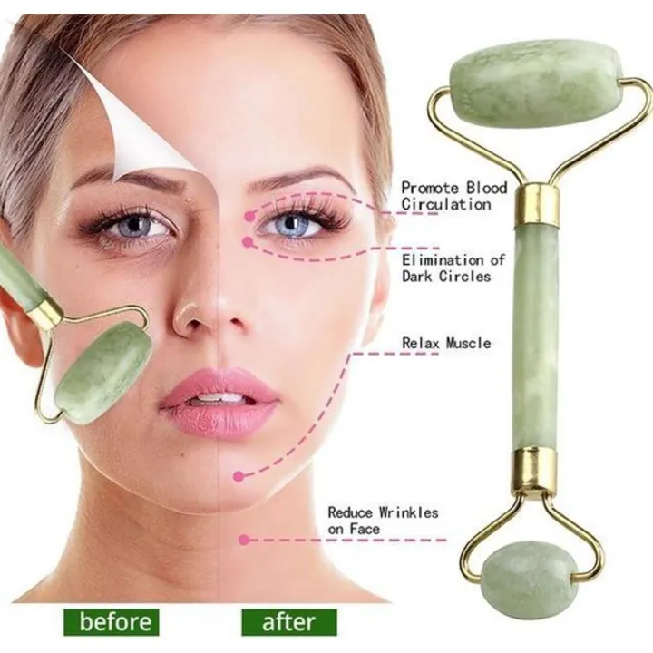 Jade Roller, Jade Roller for Face, Jade Facial Roller, 100% Natural ...