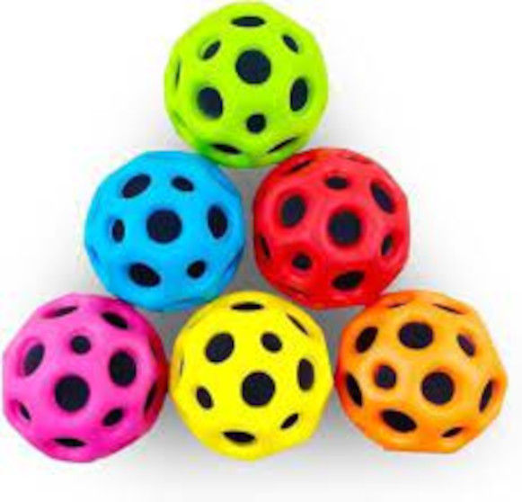 Bouncy Ball Useful Hole Ball Soft Bouncy Ball Anti-fall Moon Shape ...
