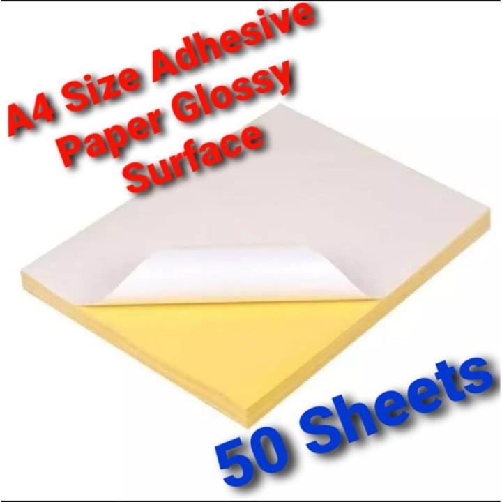 Printable Sticker Paper Glossy Surface A4 Size - 50 Pcs Self Adhesive ...