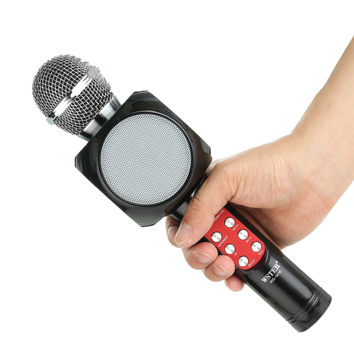 WS-1816 Wireless bluetooth Multifunctional Karaoke Microphone Mic With LED Light | Daraz.com.bd