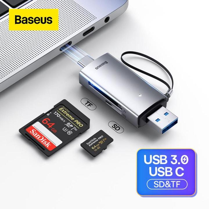 Baseus Card Reader Dual Output USB-A & Type-C to SD TF Card Reader ...