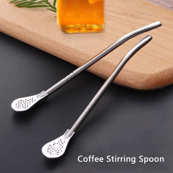 Spoon Tea Filter Mate Tea Straws Stainless Steel Drinking Straw ...