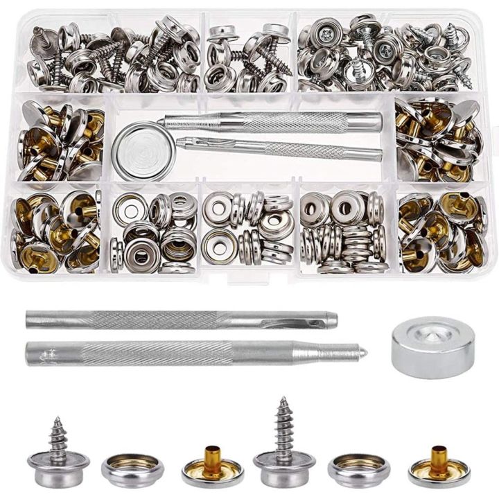 Fasteners Kit, Stainless Steel Screw Snaps Button Replacement Press ...