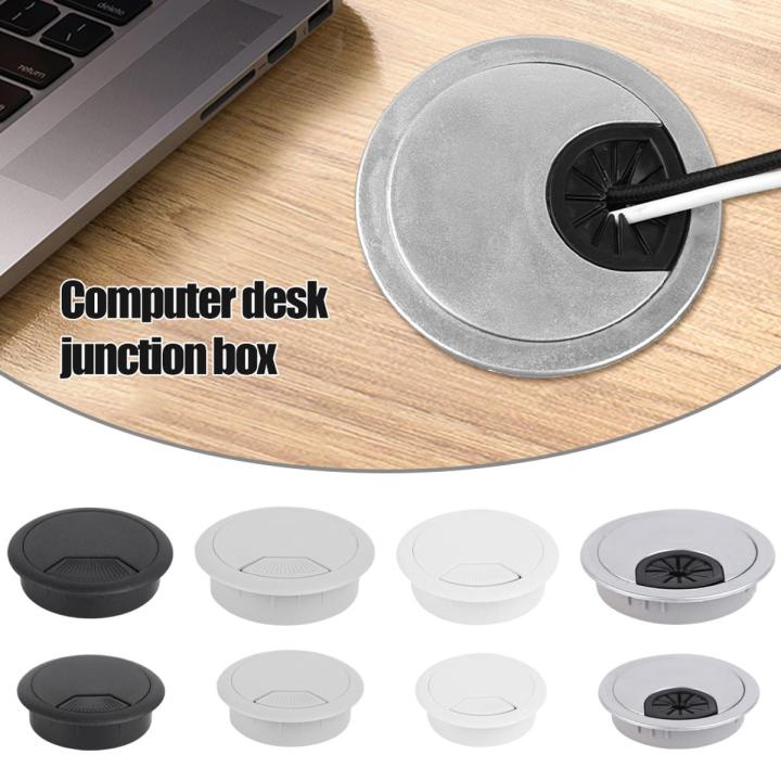 50/60MM Desk Table Plastic Cable Hole Cover PC Computer Desk Round Wire ...
